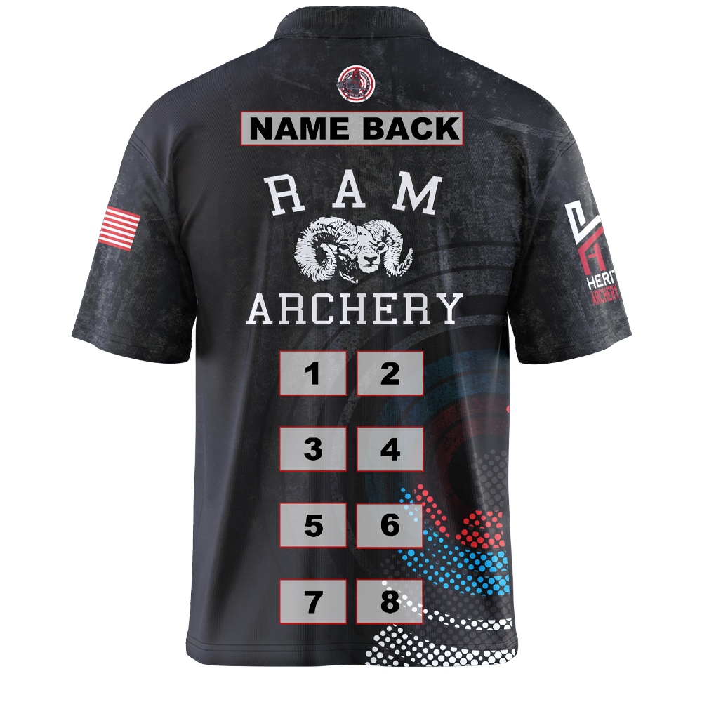 Ram Archery Polo Button Short Sleeve - Atomic Archer Jerseys
